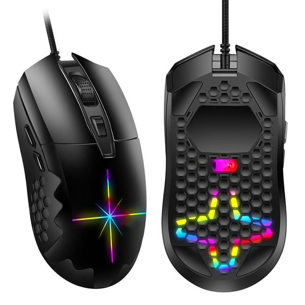 Chuột gaming silent chính hãng Deiog A6 DPI 16000 led rgb 6 nút điều chỉnh quang học