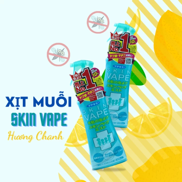 Xịt chống mũi và côn trùng cho bé Skin Vape Nhật Bản -Chai xanh