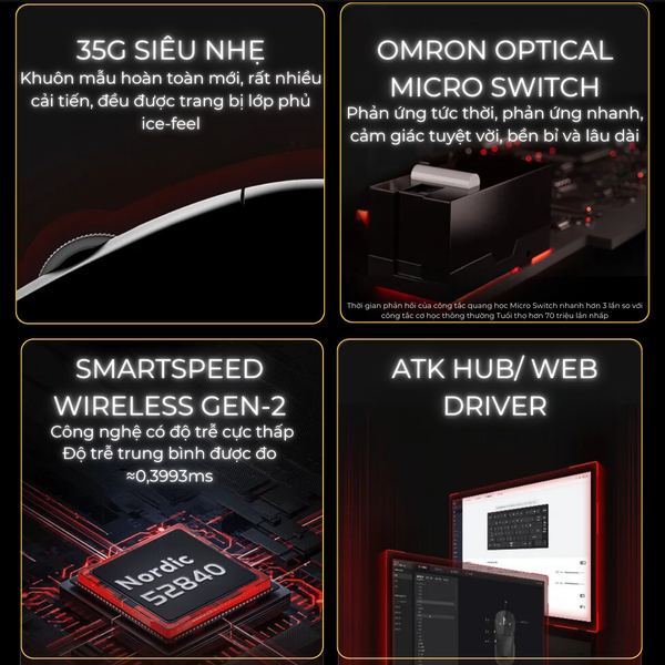 Chuột Gaming Không Dây VXE ATK F1 Pro / Promax / Ultimate / Extreme