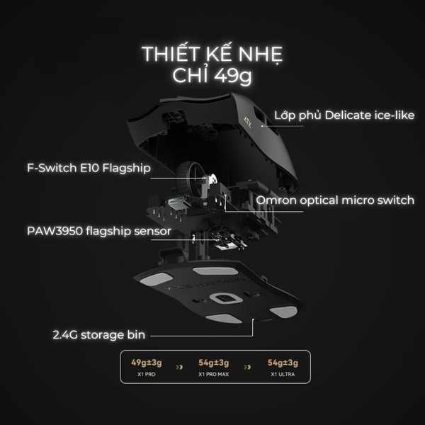 Chuột Gaming Không Dây VXE ATK X1 Pro / Promax / Ultra / Ultimate