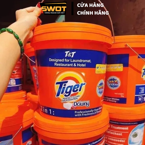 Bột giặt TIGER hương Downy 2in1 - Thùng 9kg - Sạch sâu, thơm lâu
