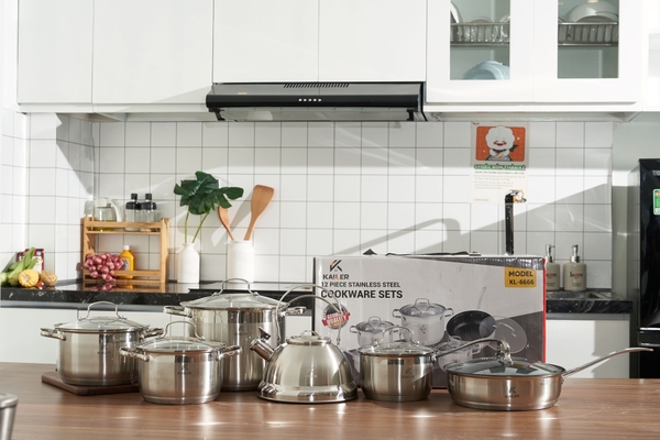 Bộ nồi inox 6 món Kailer, KL-6666
