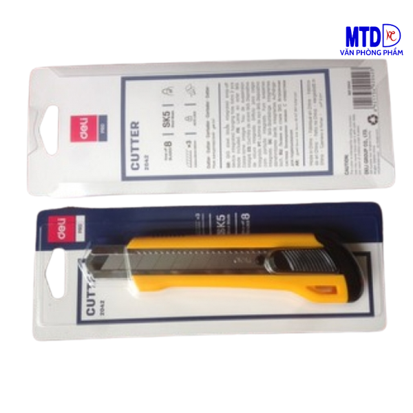 Dao rọc giấy đại Deli 2042 siêu sắc siêu bền, lưỡi dao 0.5mmx18mmx100mm