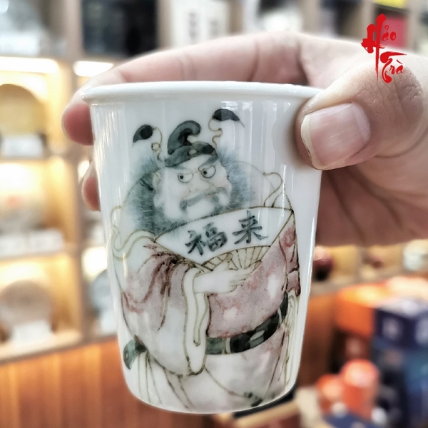 Tách Trà Sứ Cảnh Đức Vẽ Tay - Cao 8cm
