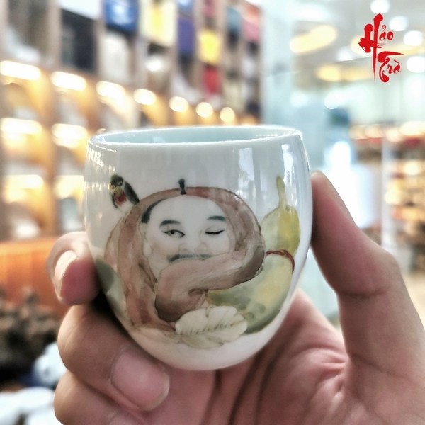 Tách Trà Sứ Cảnh Đức Vẽ Tay - Cao 6cm