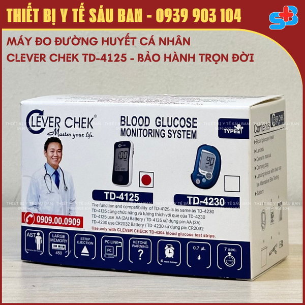 Clever Chek TD-4125 - Máy Đo Đường Huyết Cá Nhân Công - Bảo Hành Trọn ...