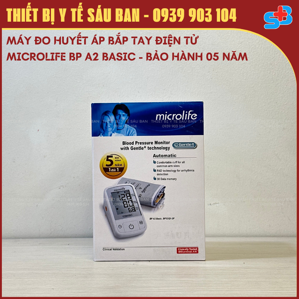 MICROLIFE A2 BASIC - Máy Đo Huyết Áp Bắp Tay Điện Tử Công Nghệ Gentle+ ...