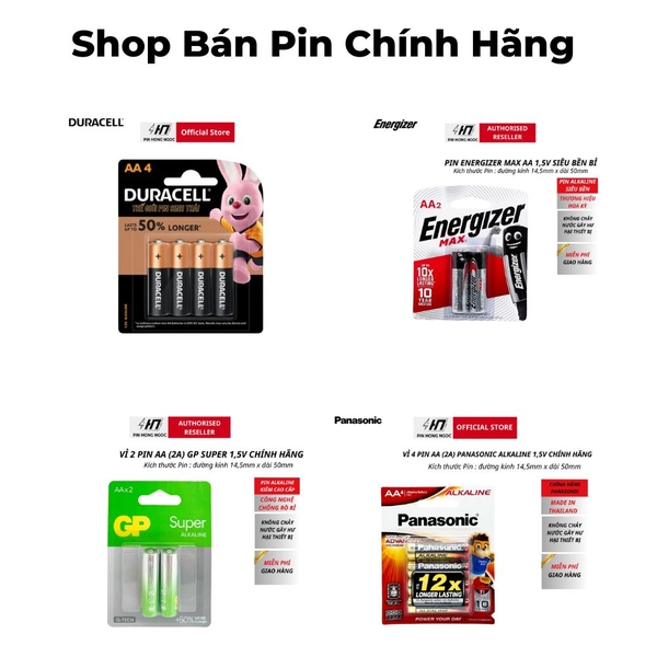 Shop Bán Pin Chính Hãng – Đầy Đủ Chủng Loại, Giá Tốt | Pin Hồng Ngọc