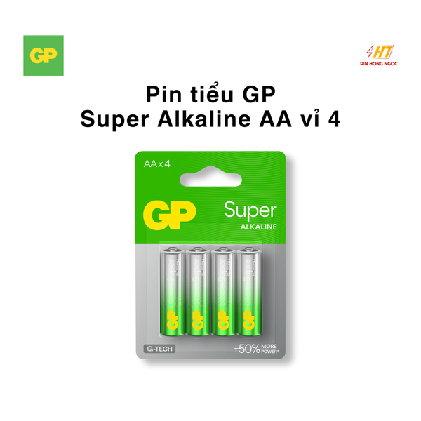 Vỉ 4 Pin GP Super Alkaline AA LR6 1,5V chính hãng, giá sỉ, có VAT