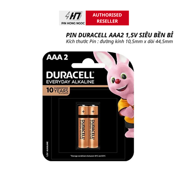 Pin AAA Duracell alkaline Everyday 1,5V vỉ 2 viên chính hãng giá sỉ