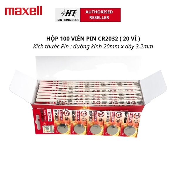 Pin Maxell CR2032 H Lithium 3V Made In Japan chính hãng có hóa đơn VAT