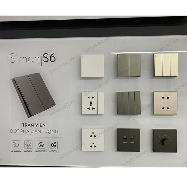 Bảng giá thiết bị điện Simon công tắc, ổ cắm Simon S6 cao cấp từ ngày
