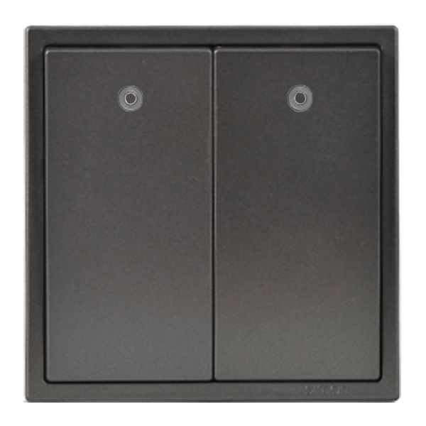 Module công tắc đôi 2 chiều có đèn LED màu Xám (Grey) Simon i7 701024-61