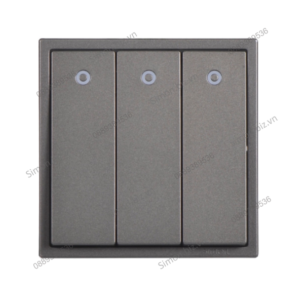 Module công tắc ba 1 chiều có đèn LED màu Xám (Grey) Simon i7 701033-61