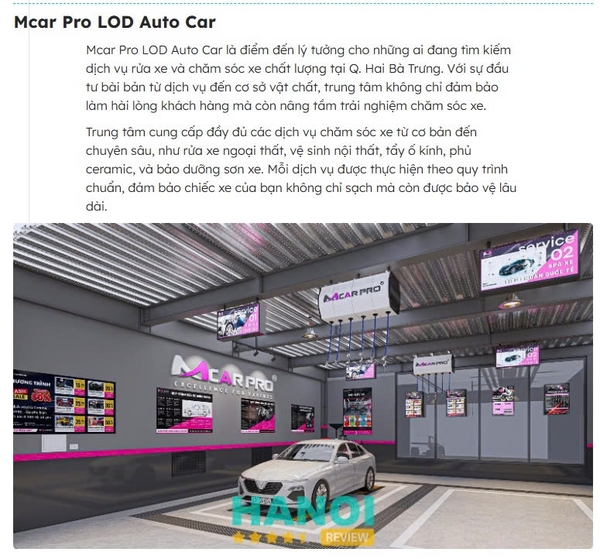 LOD AUTO CAR được trang Hà Nội review đánh giá 5 sao!