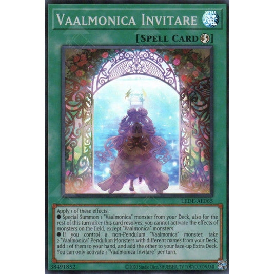 [ Bài Yugioh Chính Hãng ] LEDE-AE065 Vaalmonica Invitare (SR)