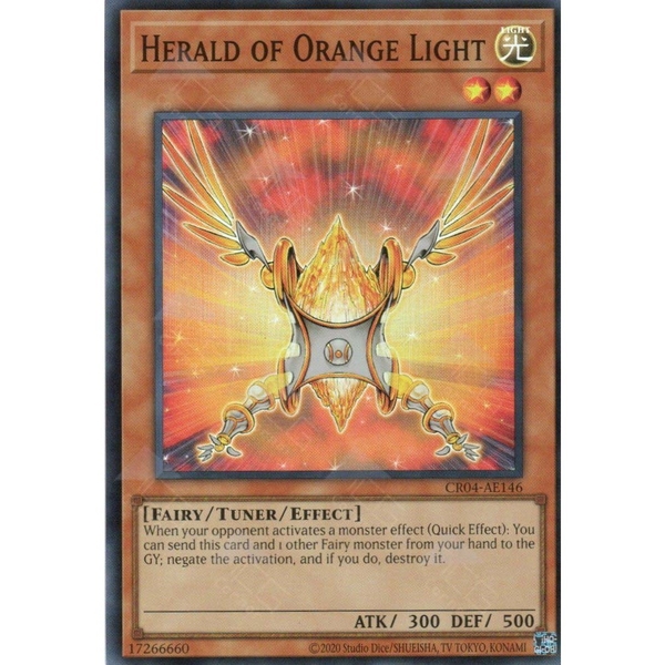 [ Bài Yugioh Chính Hãng ] CR04-AE146 Herald of Orange Light - Super Rare