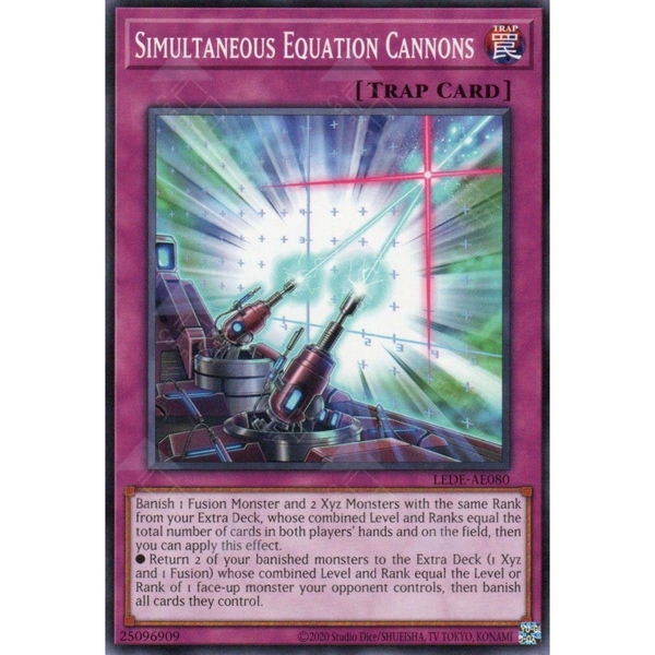 [ Bài Yugioh Chính Hãng ] LEDE-AE080 Simultaneous Equation Cannons - Common