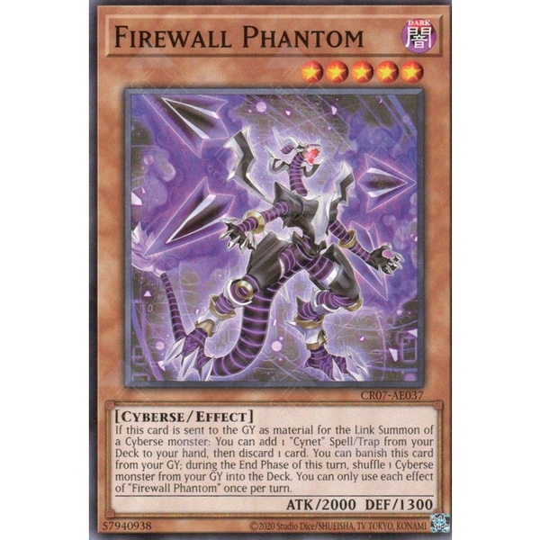 [ Bài Yugioh Chính Hãng ] CR07-AE037 Firewall Phantom - Common