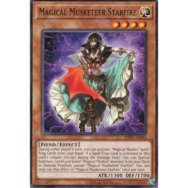[ Bài Yugioh Chính Hãng ] INFO-AE085 Magical Musketeer Starfire - Rare