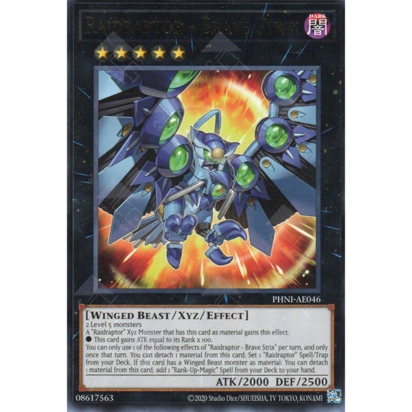 [ Bài Yugioh Chính Hãng ] PHNI-AE046 Raidraptor - Brave Strix - Rare