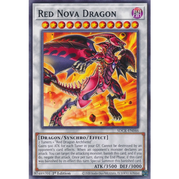 [ Bài Yugioh Chính Hãng ] Red Nova Dragon - SDCK-EN046 - Common 1st Edition