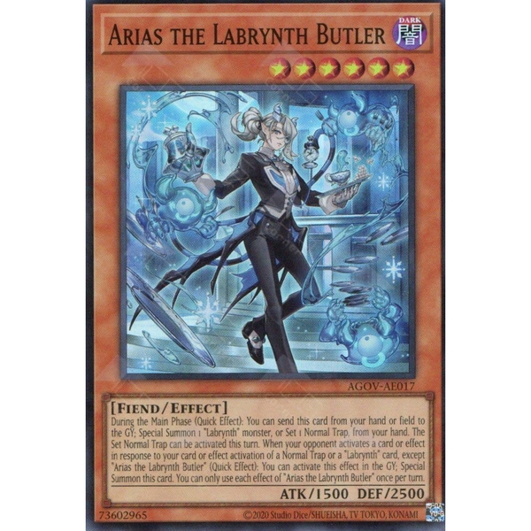 [ Bài Yugioh Chính Hãng ] AGOV-AE017 Arias the Labrynth Butler (SR)