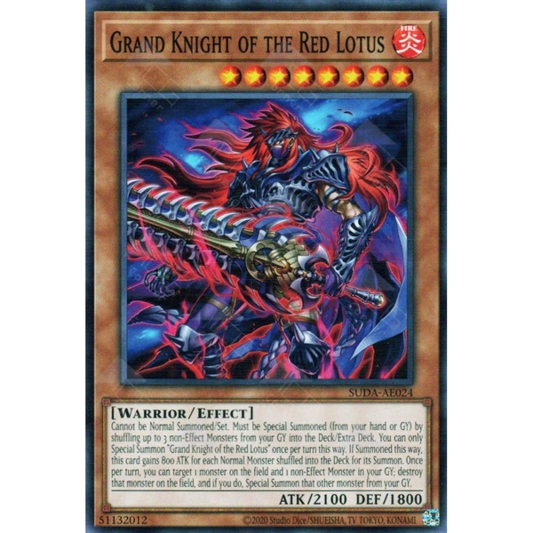 [ Bài Yugioh Chính Hãng ] SUDA-AE024 Grand Knight of the Red Lotus - Common