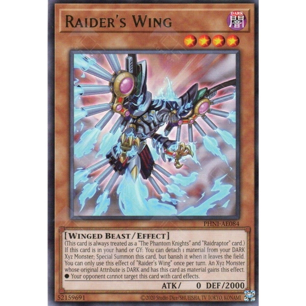 [ Bài Yugioh Chính Hãng ] PHNI-AE084 Raider's Wing - Rare