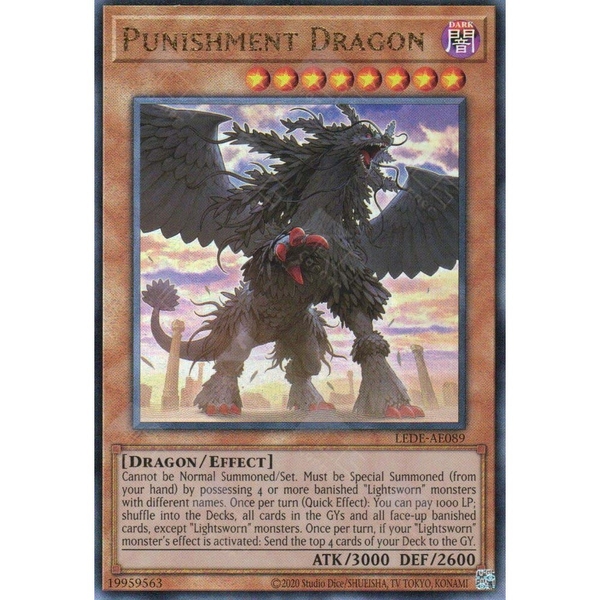 [ Bài Yugioh Chính Hãng ] LEDE-AE089 Punishment Dragon - Ultimate Rare