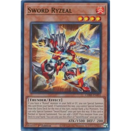 [ Bài Yugioh Chính Hãng ] Sword Ryzeal - CRBR-EN001 - Ultra Rare 1st ...