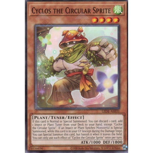 [ Bài Yugioh Chính Hãng ] LEDE-AE031 Cyclos the Circular Sprite - Common