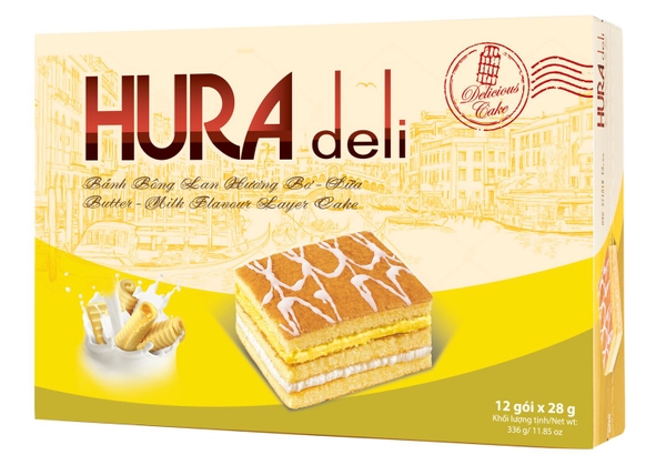 Bánh Hura Deli Bơ- Sữa HG 336g