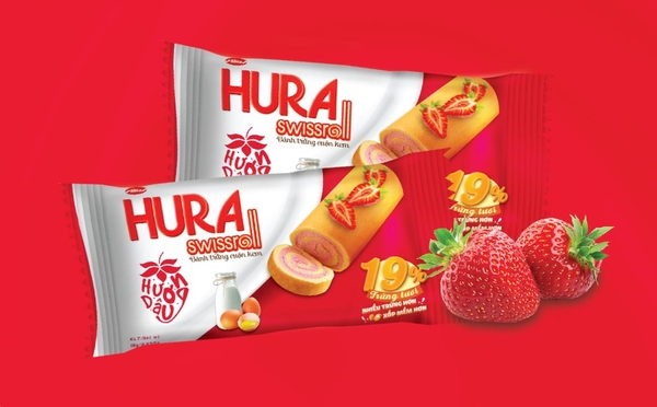 Bánh Hura Swissroll Dâu HG 36g
