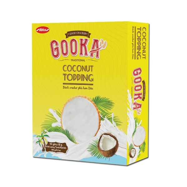 Bánh Gooka Cracker phủ dừa HG 180G