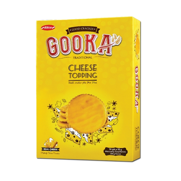 Bánh Gooka Cracker Cheese Topping HG 288g