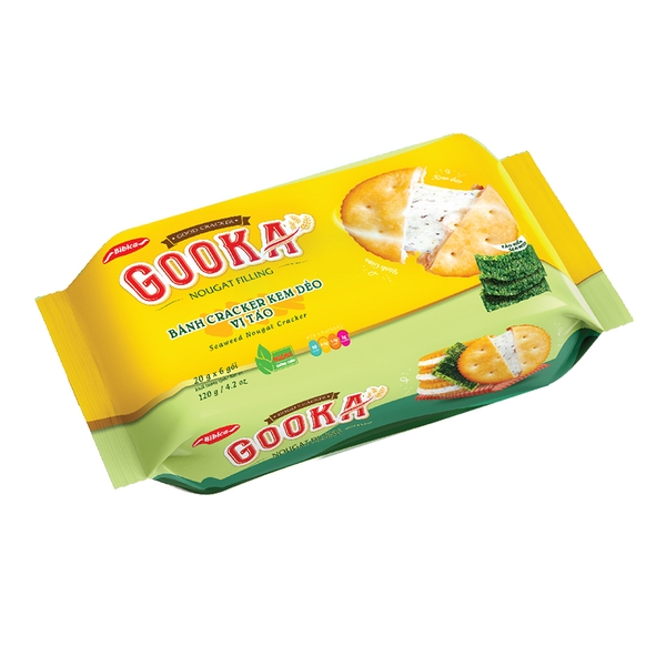 Bánh Cracker Gooka Nougat Filling Vị Tảo Túi QX 260G