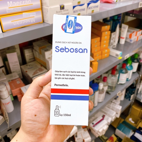 Dung dịch xịt ghẻ loại bỏ ký sinh trùng Sebosan - Permethrin 5%