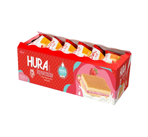 Hura Layer cake in demi paper box 150g - Strawberry flavor Bibica ...