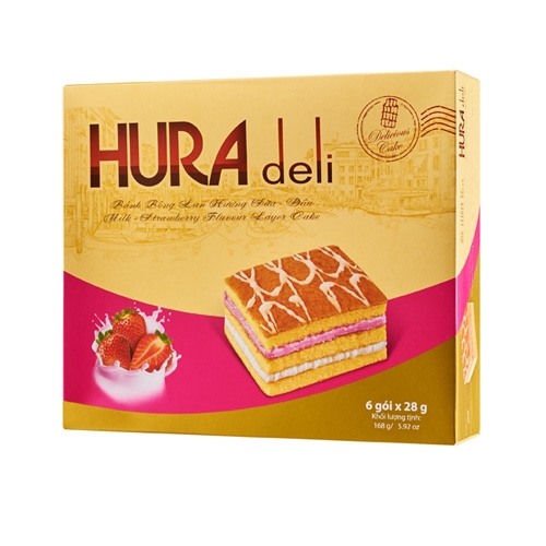 Hura Deli In Paper Box 168g - Milk-Strawberry Flavor Bibica - Essence ...