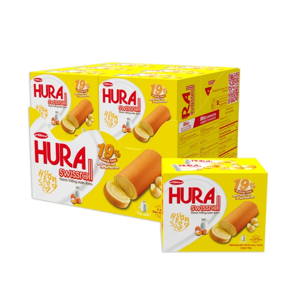 Hura Swissroll In Paper Box 36g - Butter Milk Flavor Bibica - Essence ...