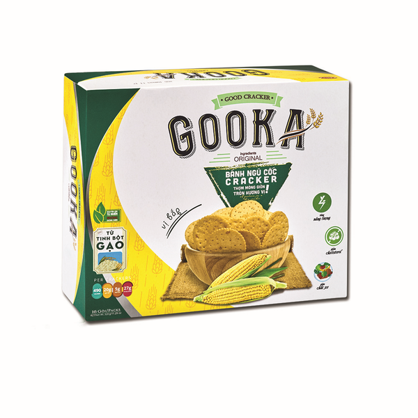 Gooka Cereal cracker in paper box 160g - Corn flavor Bibica - Essence ...