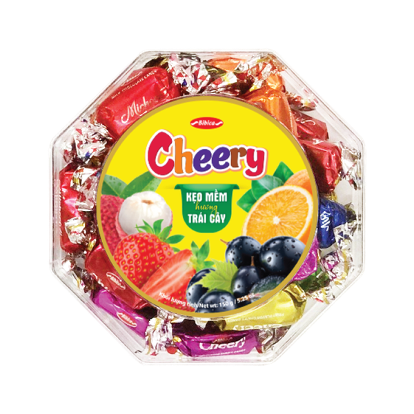 Cheery soft candy in octagon plastic box 150g Bibica - Essence of ...