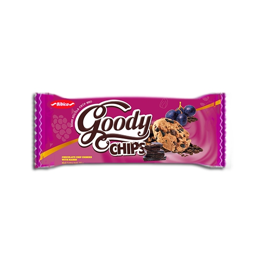 Goody chocolate chip cookies with raisin in plastic bag 80g Bibica ...