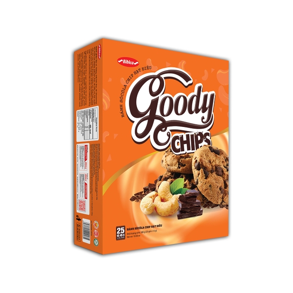 Goody chocolate chip cookies with cashew nut in paper box 300g Bibica ...