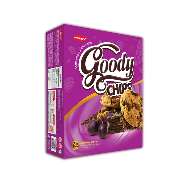Goody chocolate chip cookies with raisin in paper box 300g Bibica ...