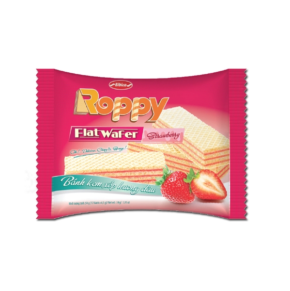 Roppy Flat Wafer In Plastic Pack 54g - Chocolate Flavor Bibica ...