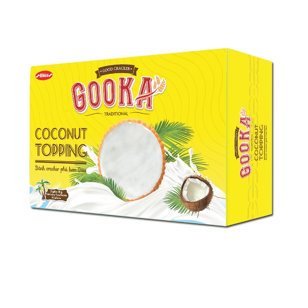 Gooka Coconut Cream Topping Cracker In Paper Box 90g Bibica - Essence ...