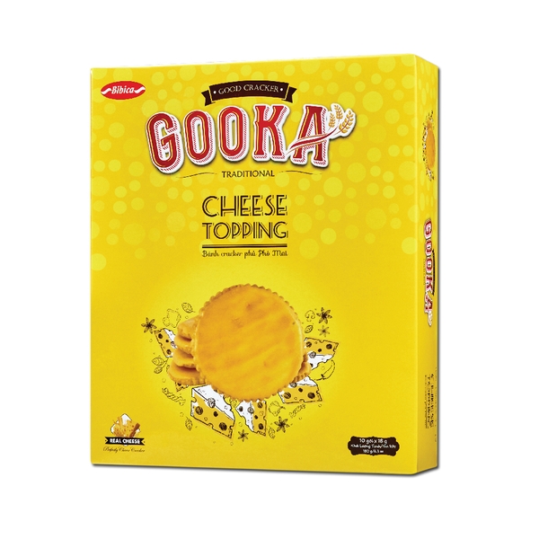Gooka Cheese Topping Cracker in paper box 180g Bibica - Essence of ...