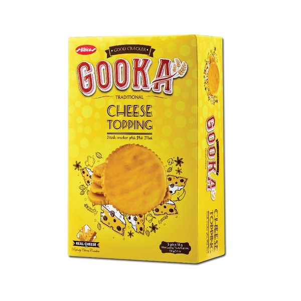 Gooka Cheese Topping Cracker in paper box 90g Bibica - Essence of ...